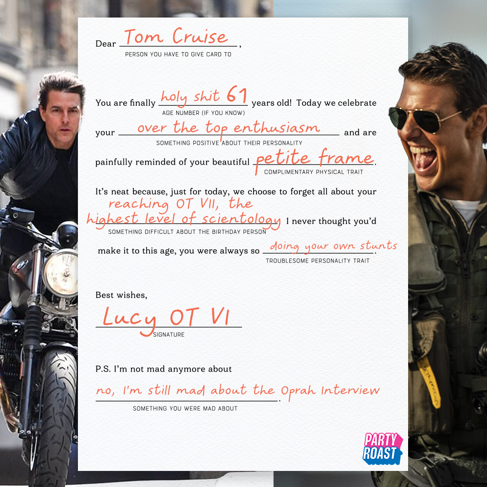 Celebrity Birthday Roast: Tom Cruise – Party Roast
